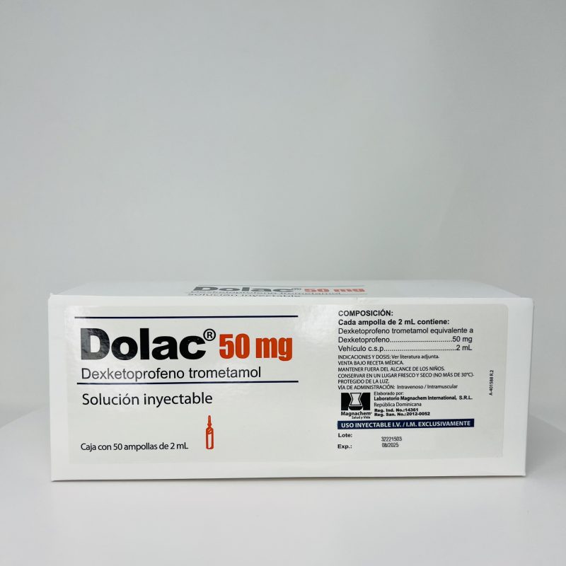DOLAC 50MG/2ML (DEXKETOPROFENO), 1-AMPOLLA. – rofasa.com